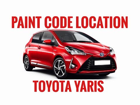 Where is the Paint Code / Colour Code Location on a Toyota Yaris? 2019 - 2013