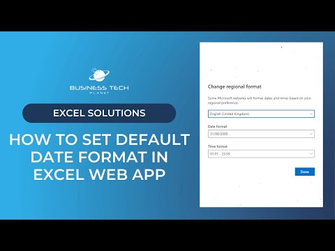 How to set default date format in the Excel web app