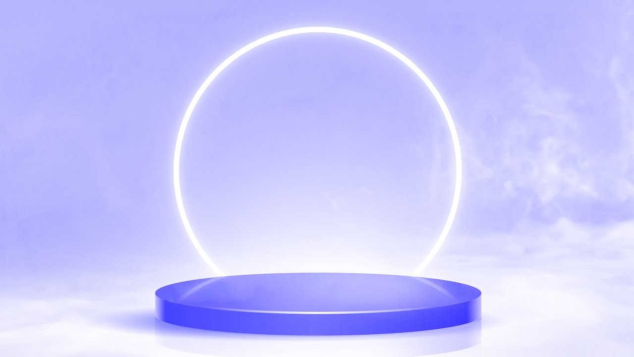 Futuristic Podium Stage Display Mockup with Neon Lights | 3D Product Presentation Design