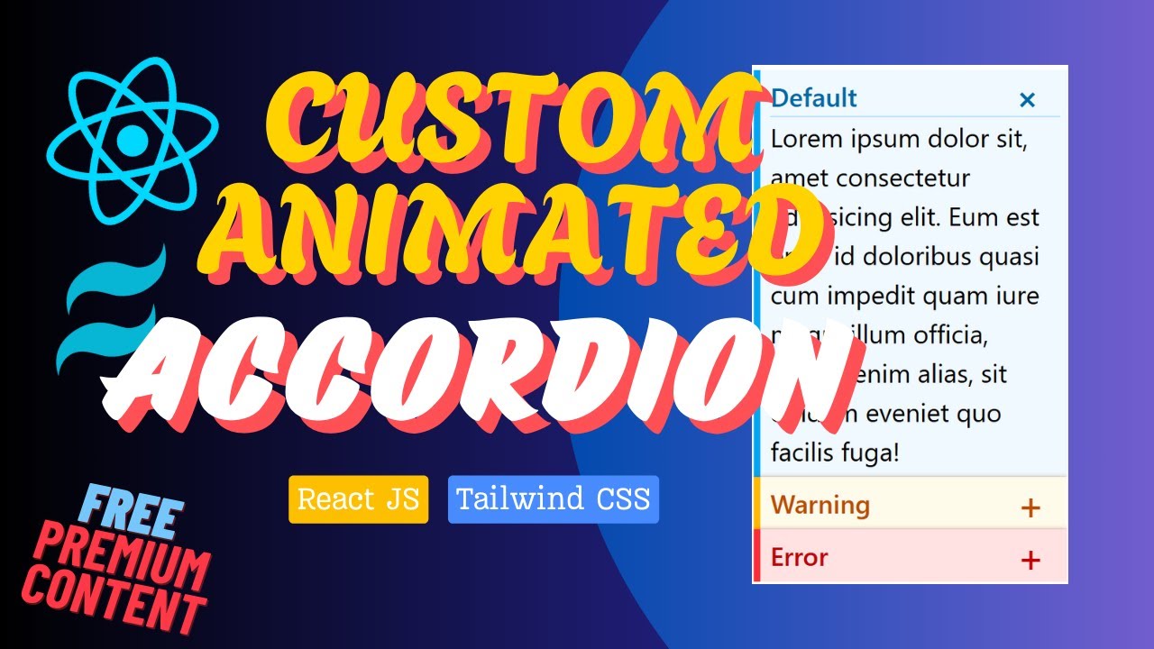 Create Custom Animated Accordion with React, TypeScript & Tailwind CSS | Beginner to Pro Tutorial