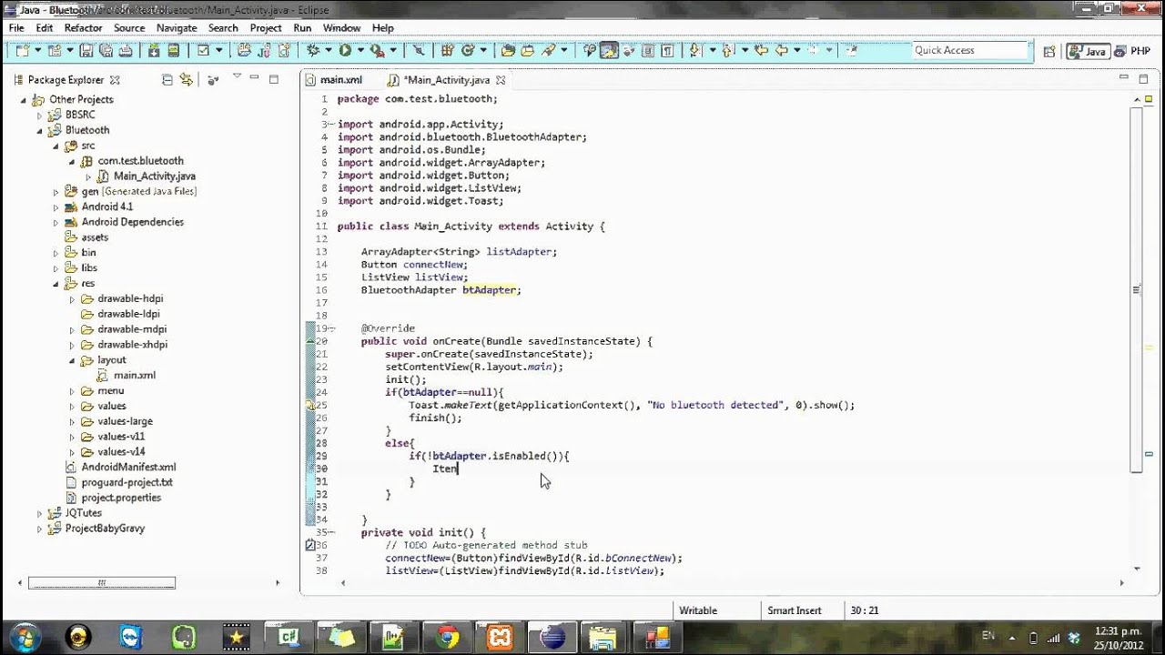 Android development Tutorial Bluetooth - 3