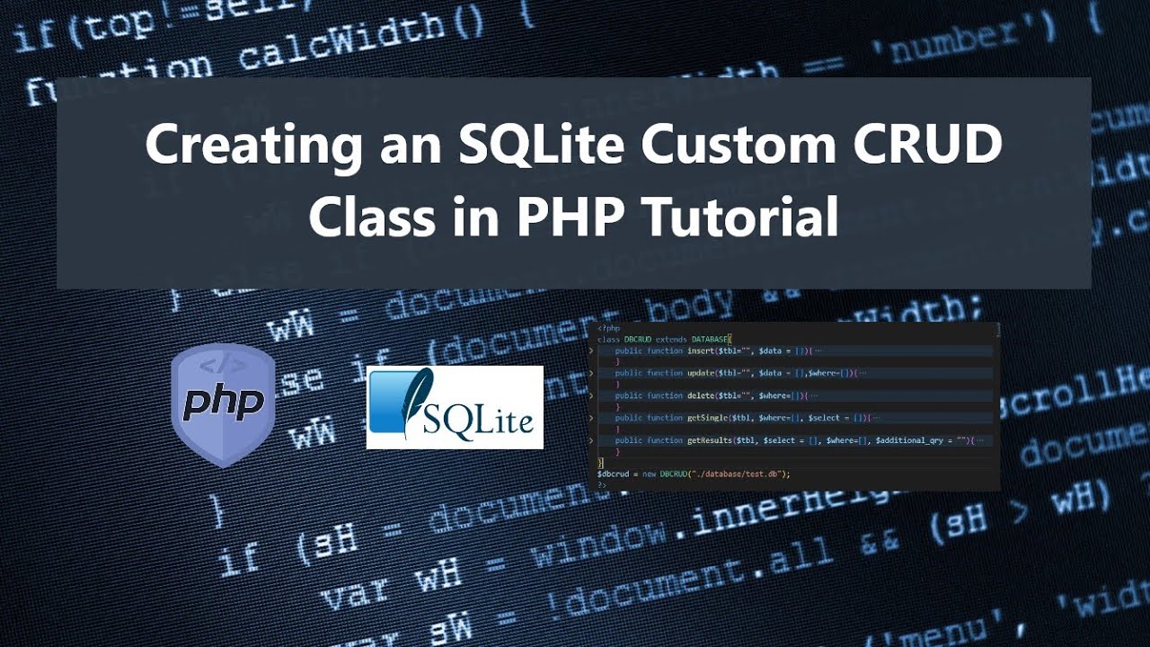 Creating an SQLite Custom CRUD Class in PHP DEMO