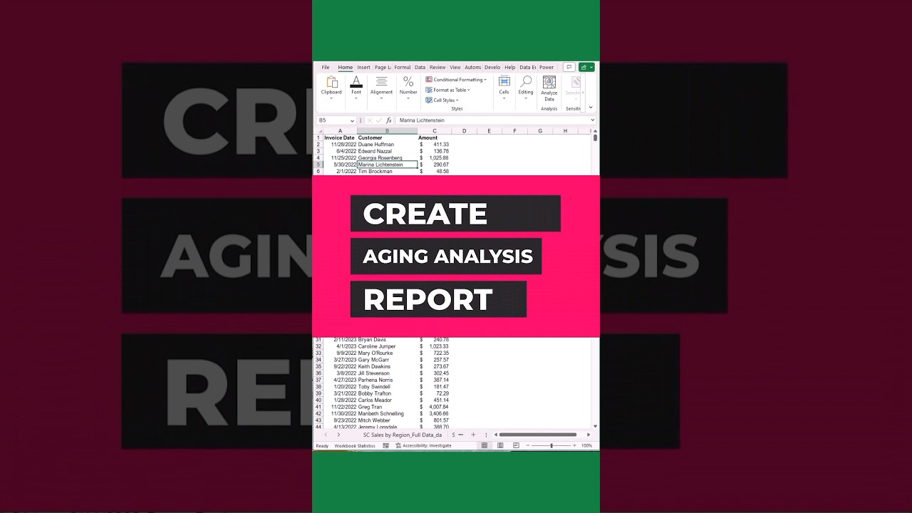 Mastering Financial Analysis: How to Create an AC Receivable Ageing Report in Minutes!🔥🔥