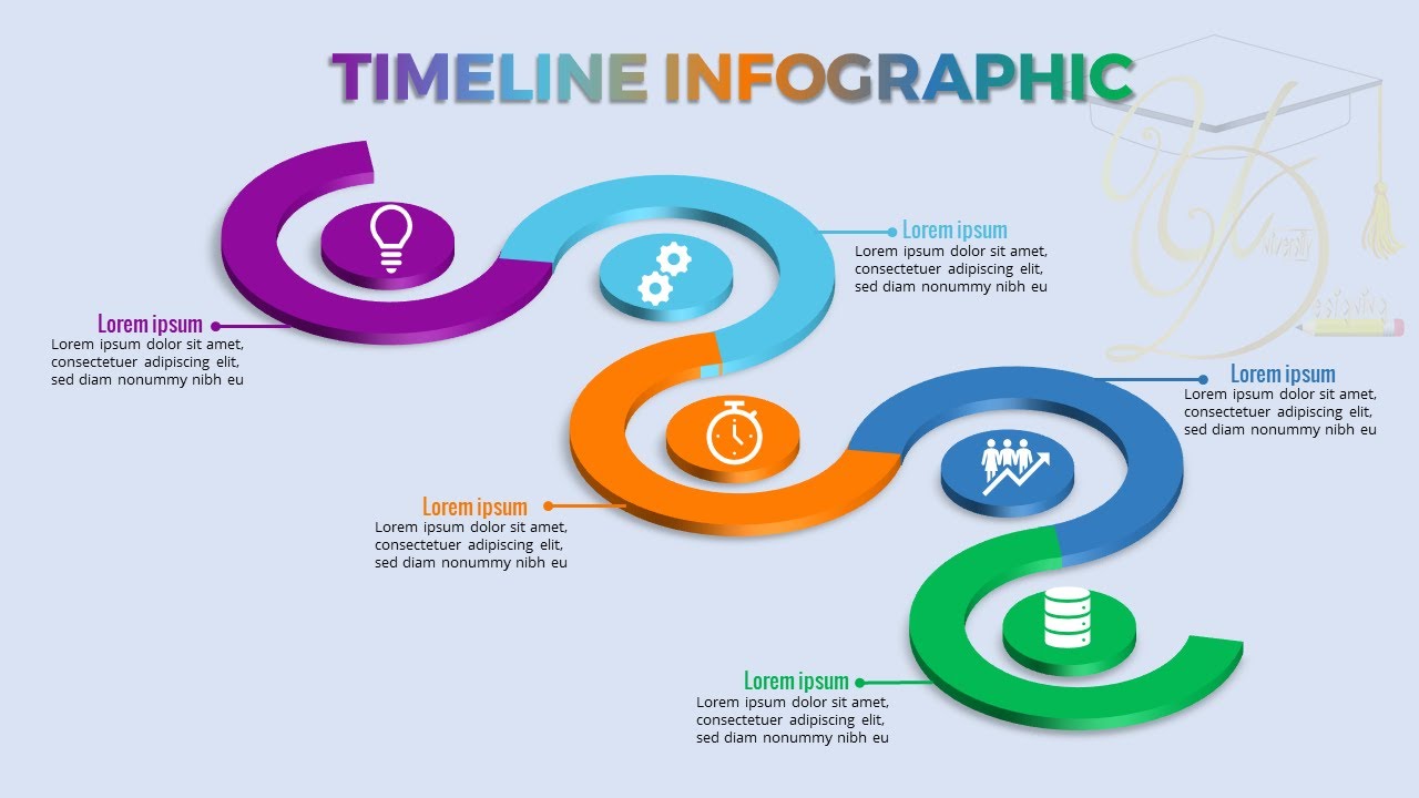 3D timeline infographic presentation slide in PowerPoint  tutorial no 93
