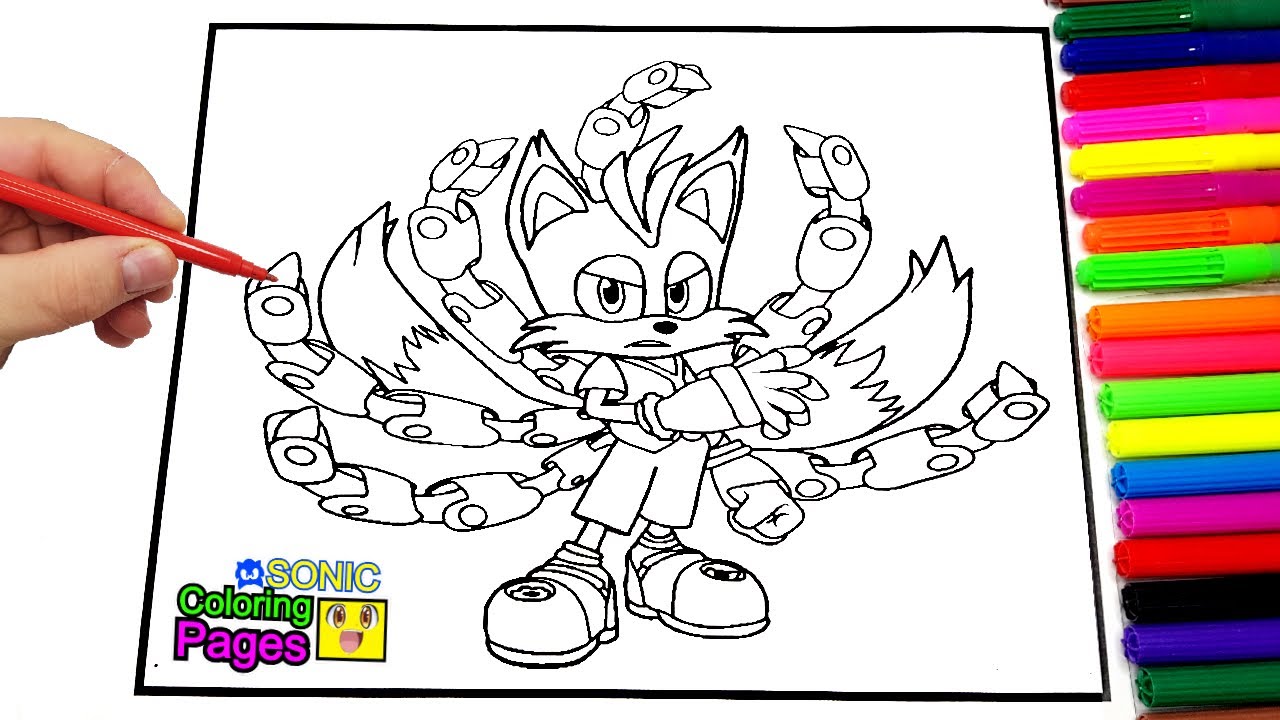 Sonic Prime Tails Nine  - Coloring Pages NEW Sonic BOOM