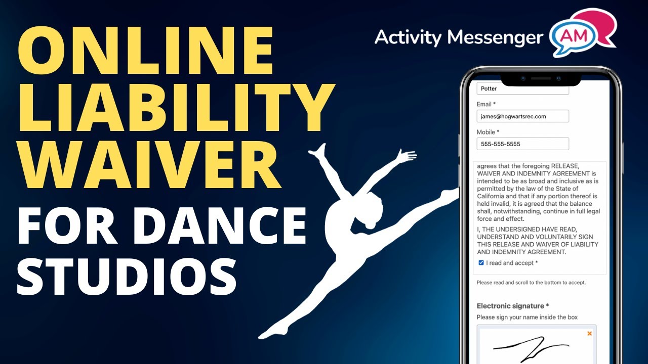 Online Liability Waiver tool for Dance Studios