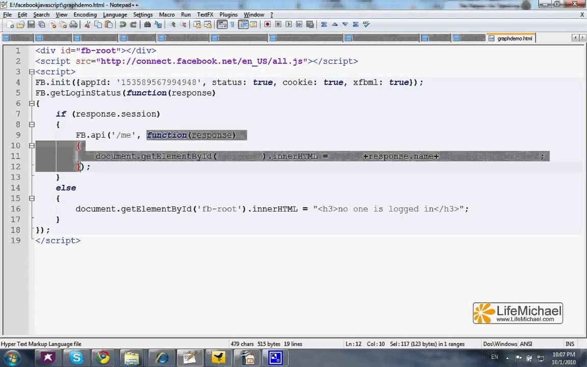 Simple Facebook JavaScript Graph API Demo