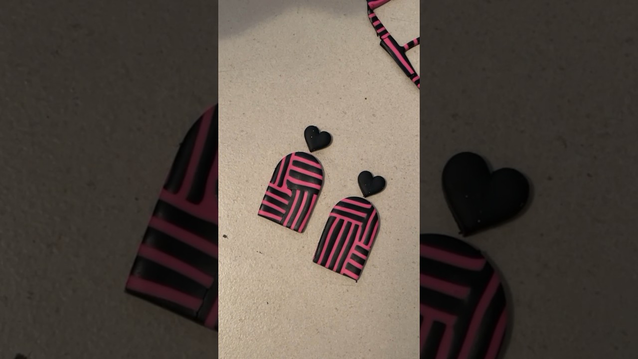 Fun pattern with Polymer Clay / stripe / diy / earring making
