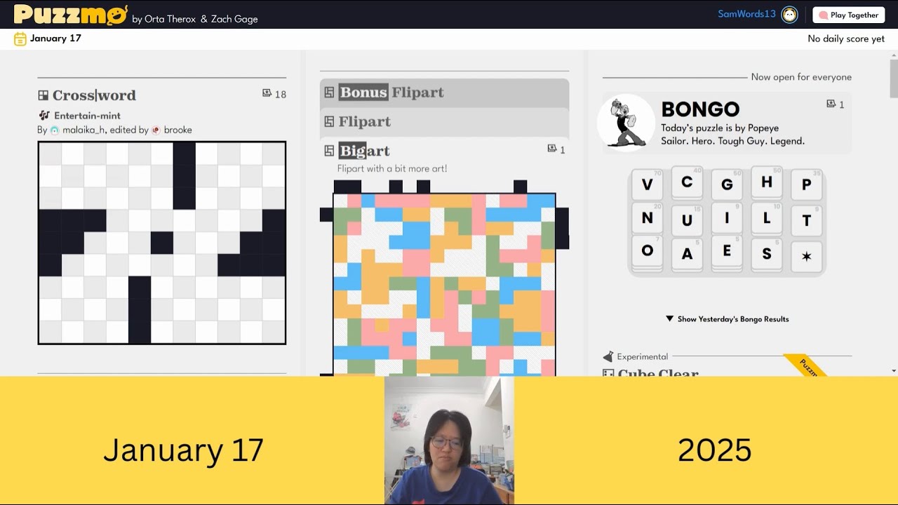 Puzzmo Crossword No. 460 | 🎶 Entertain-mint | January 17, 2025