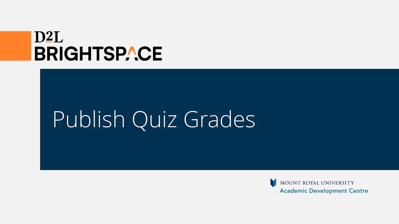 Publish Quiz Grades