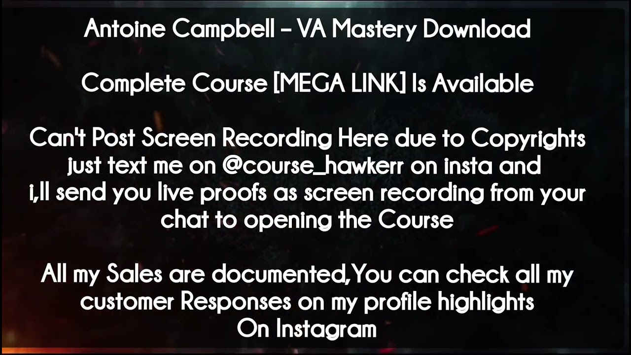 Antoine Campbell  course  -  VA Mastery Download