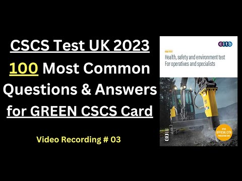 CSCS Test 2023 - 100 most common Q&A | CSCS Card UK | CiTB Test UK 2023 | CSCS Test Preparation 2023