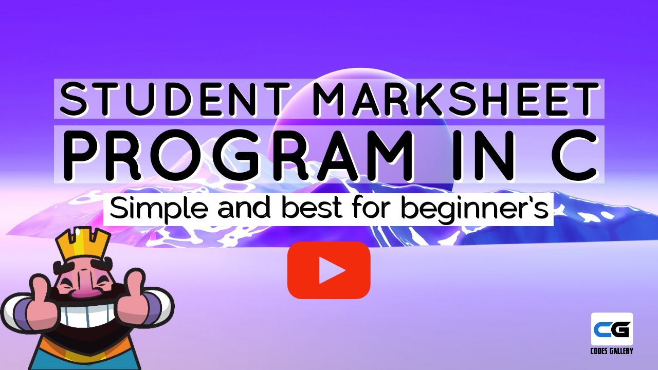 Student marksheet program in C