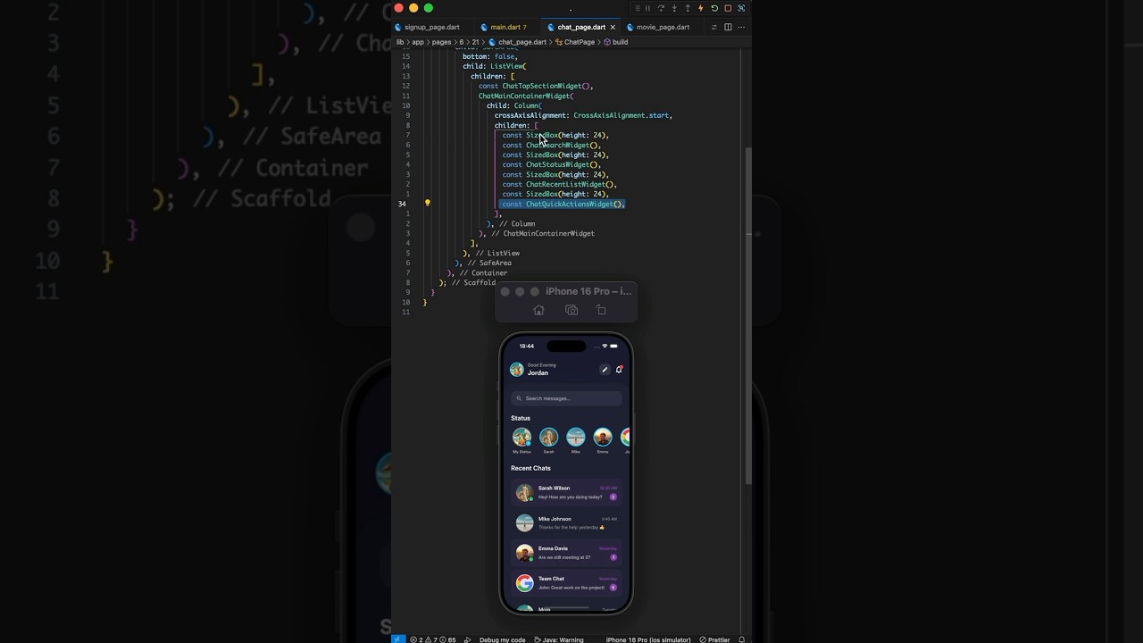 Flutter Chat App UI 🔥 #flutter #flutterui