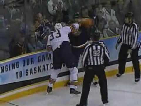 Steve MacIntyre vs. Joel Rechlicz, September 20, 2009 - Edmonton Oilers ...