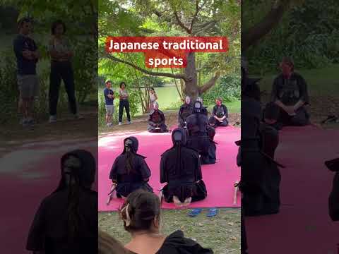 Kendo Japanese traditional sports, watching at the park