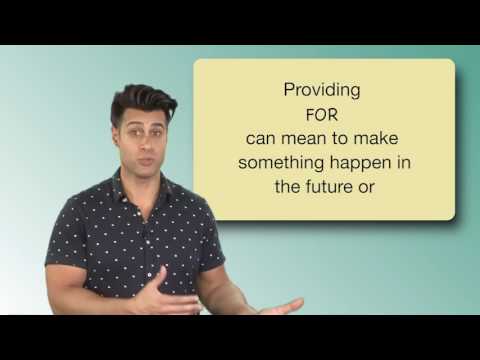 Everyday Grammar: Provide For/With/To