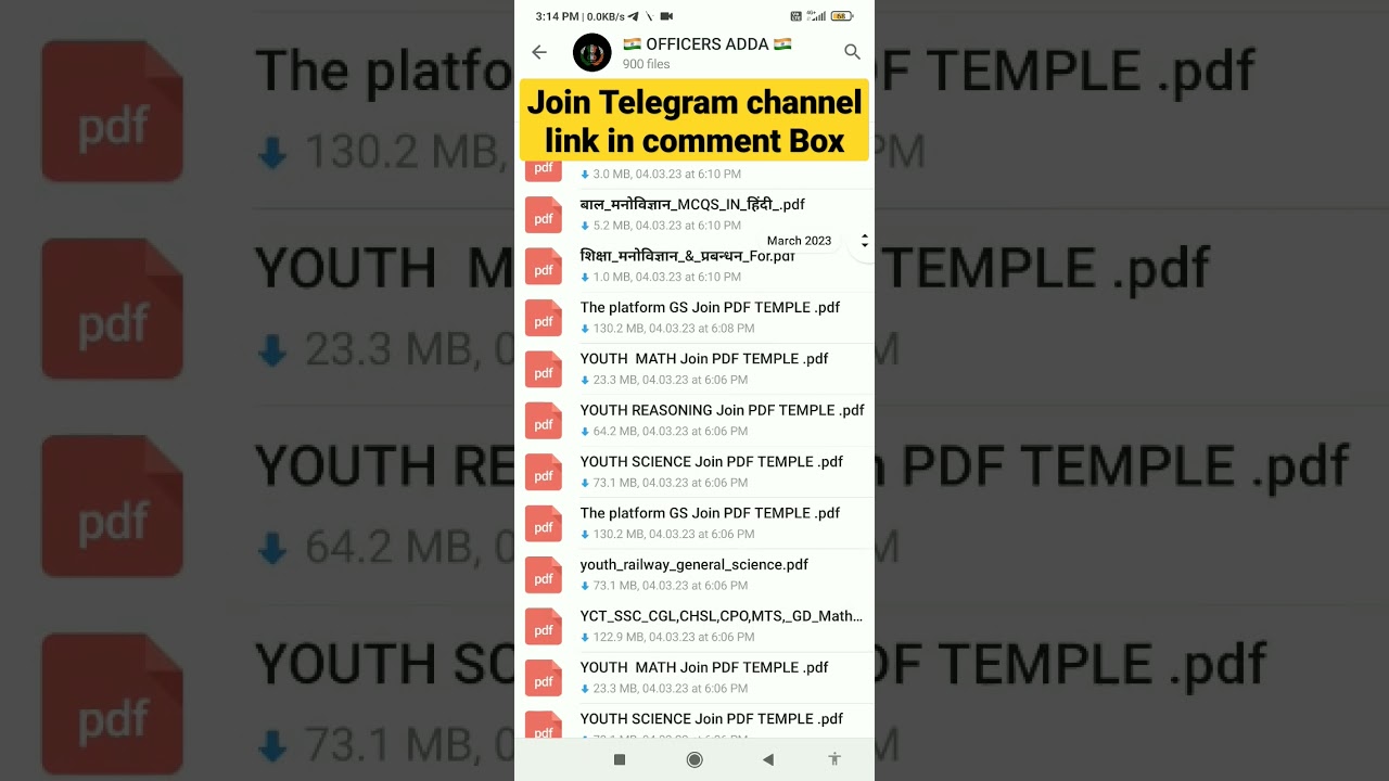 ALL BOOKS FREE PDF 😍 | OFFICERS ADDA Telegram channel | #shorts