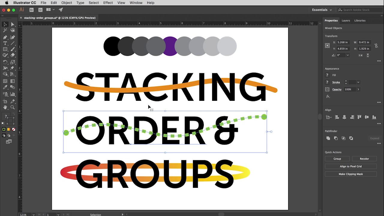 Adobe Illustrator | Stacking Order & Creating a Group