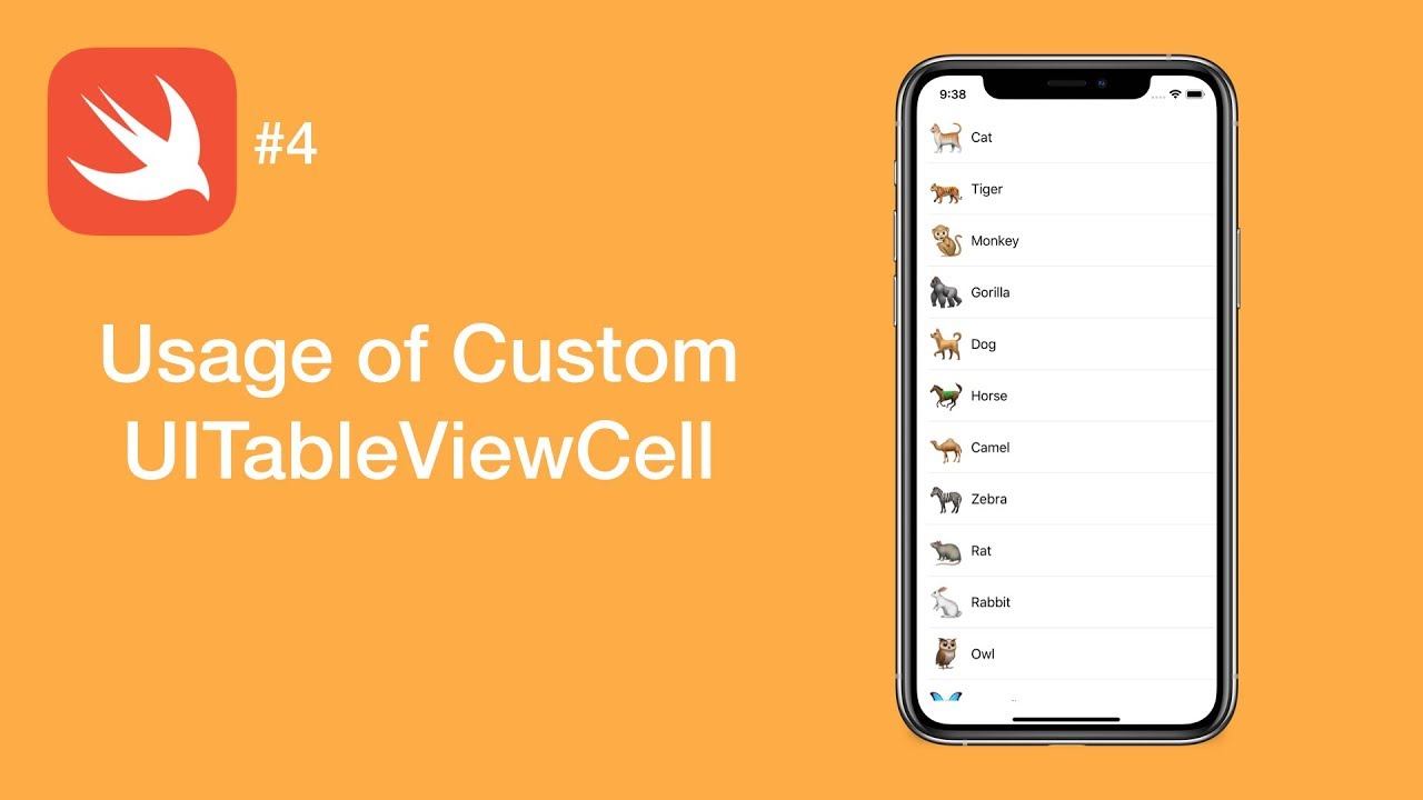 Usage of Custom UITableViewCell - Swift #4 - iOS Programming
