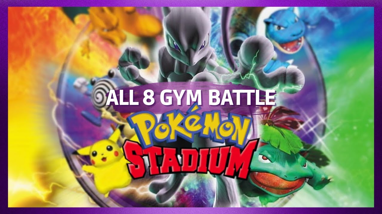 POKÉMON STADIUM N64 GAMEPLAY WALKTHROUGH (ALL 8 GYM) - SYNTHWAVE BACKGROUND