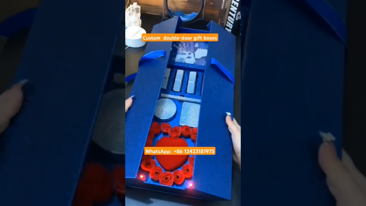 Custom High-End Double-Door Gift Boxes for a Surprise Unboxing Experience, with Customized Inserts.