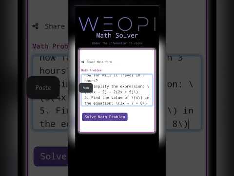 ai math solver for free and this is WEOPI.COM