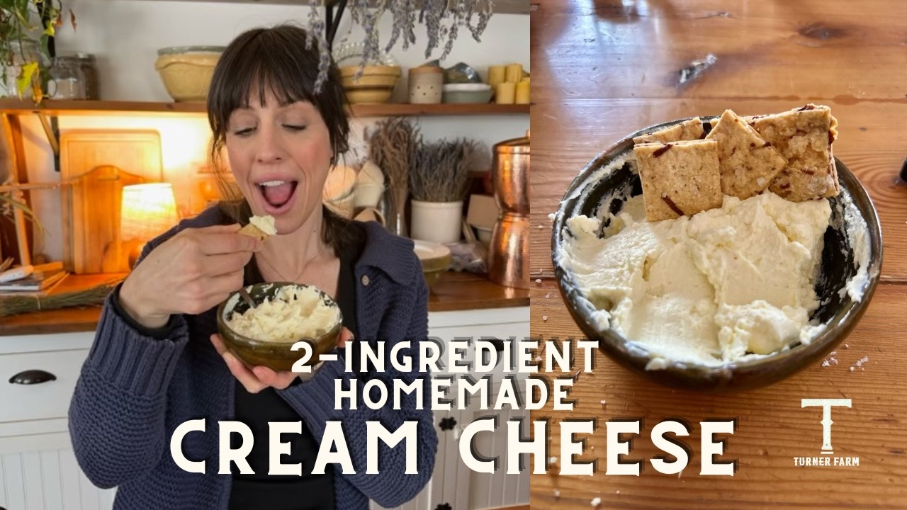 2-Ingredient HEALTHY Homemade Cream Cheese Recipe