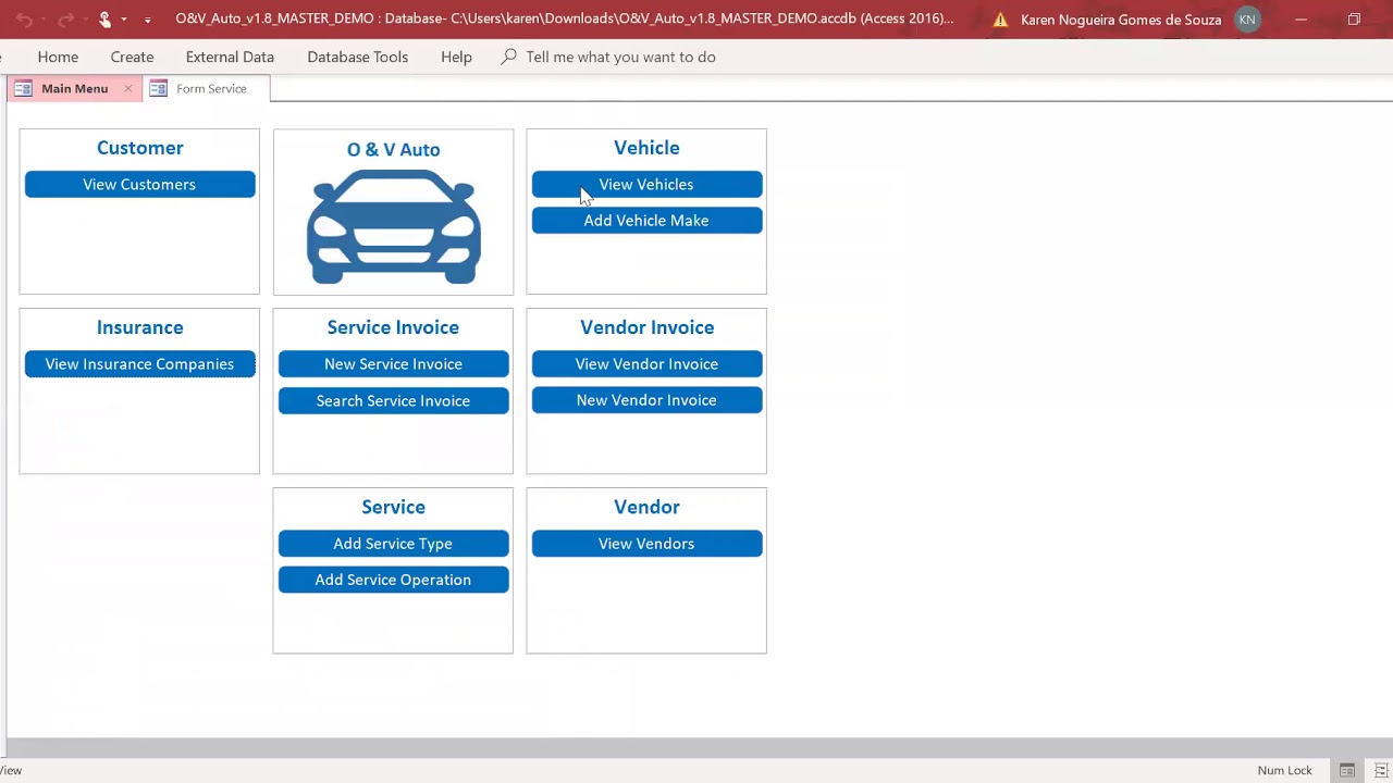 UHD - Project Management Class - MS Access Database Forms