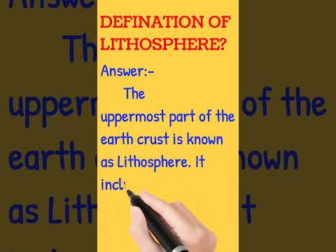 Definition of Lithosphere? /#shorts