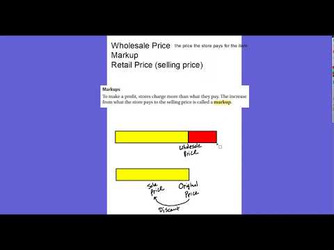 09 Introduction to Wholesale price, retail price, and markup