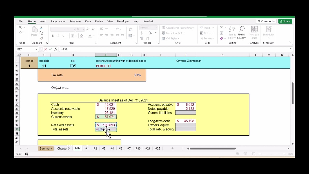 First Excel Assignment - CH 3 Tutorial