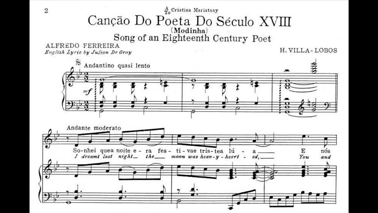 Heitor Villa-Lobos - Canção do Poeta do Século XVIII (Song of a Poet of the 18th Century), W. 486