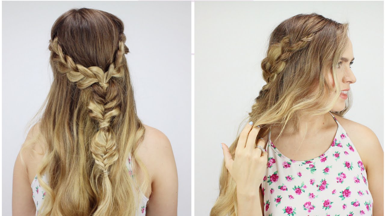 Bohemian Half Updo with Just 4 Braids!