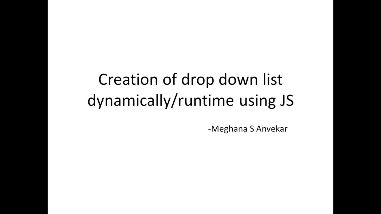 Creation of Drop-Down-List Dynamically using JavaScript