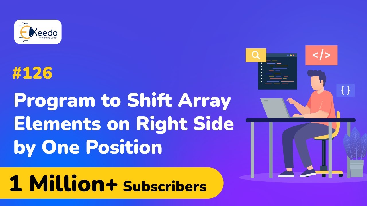 Program to shift array elements on right side by one position - Array - C Programming