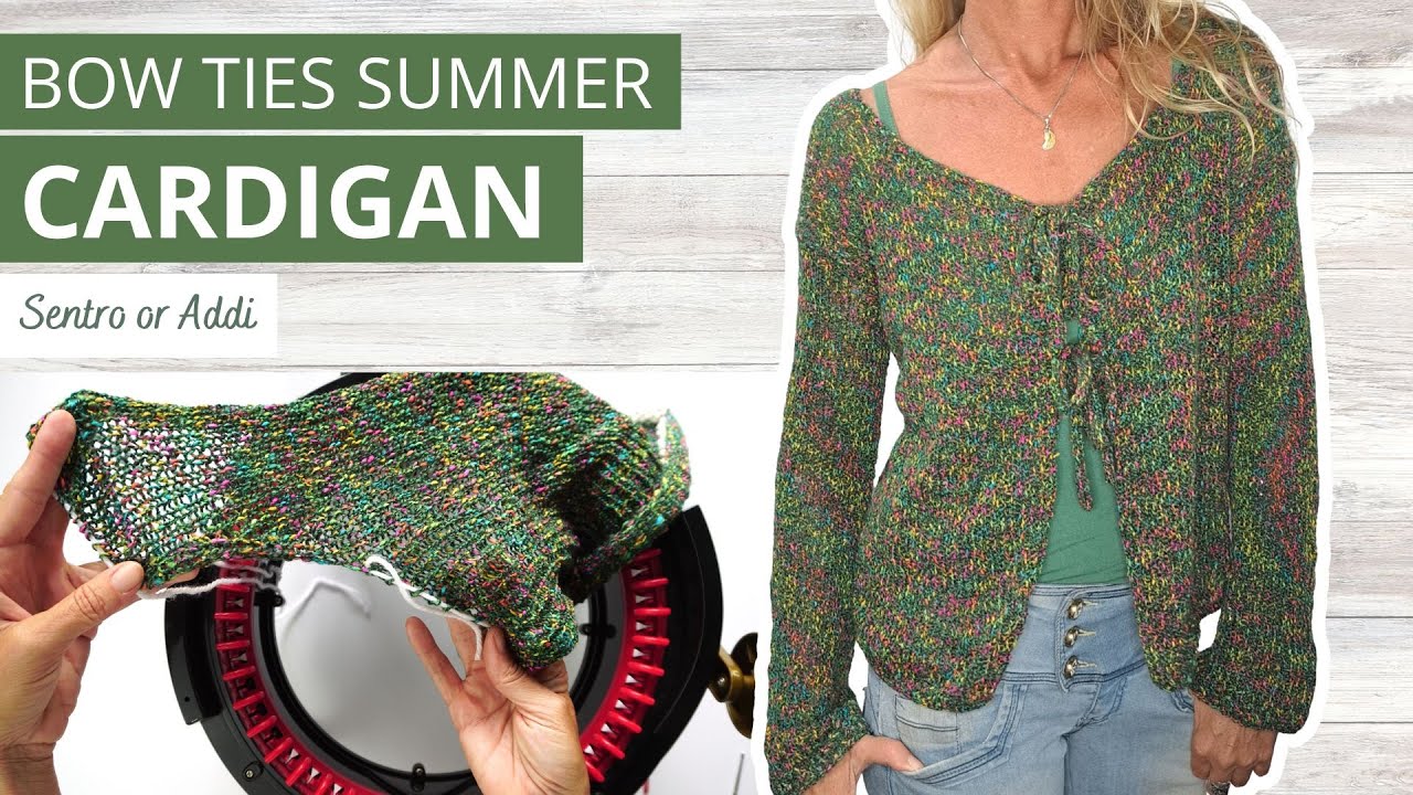 DIY Summer Bow Ties CARDIGAN on a SENTRO circular knitting machine