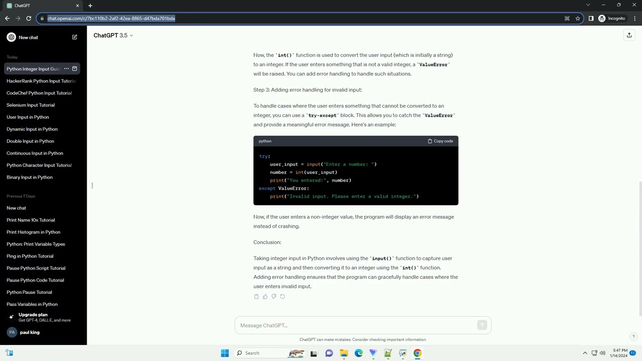 how to take input in python as int