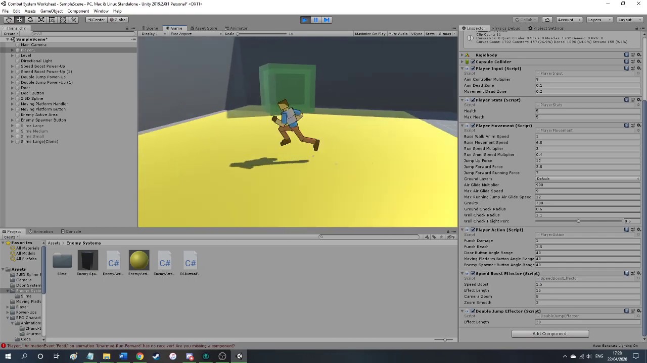 3rd Person Platformer Combat System Demo In Unity