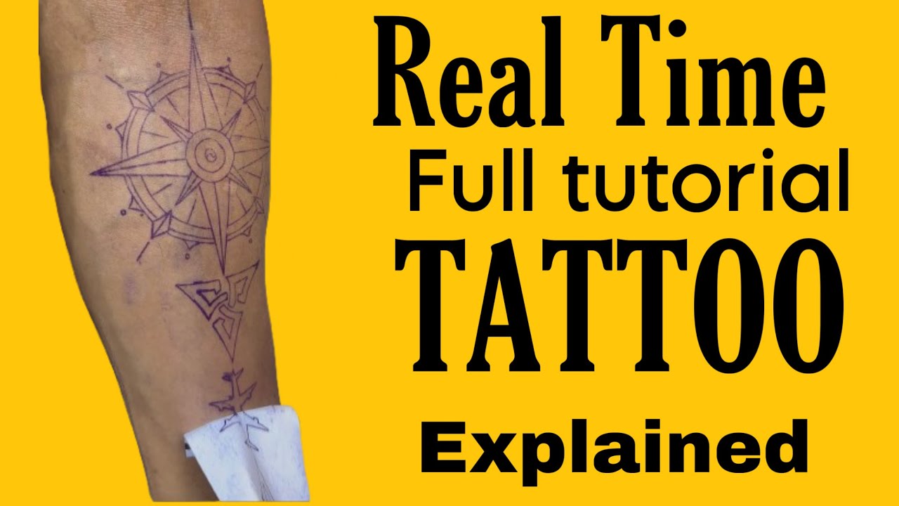 COMPASS TATTOO | Tutorial Real-Time | Tattoo Timelapse