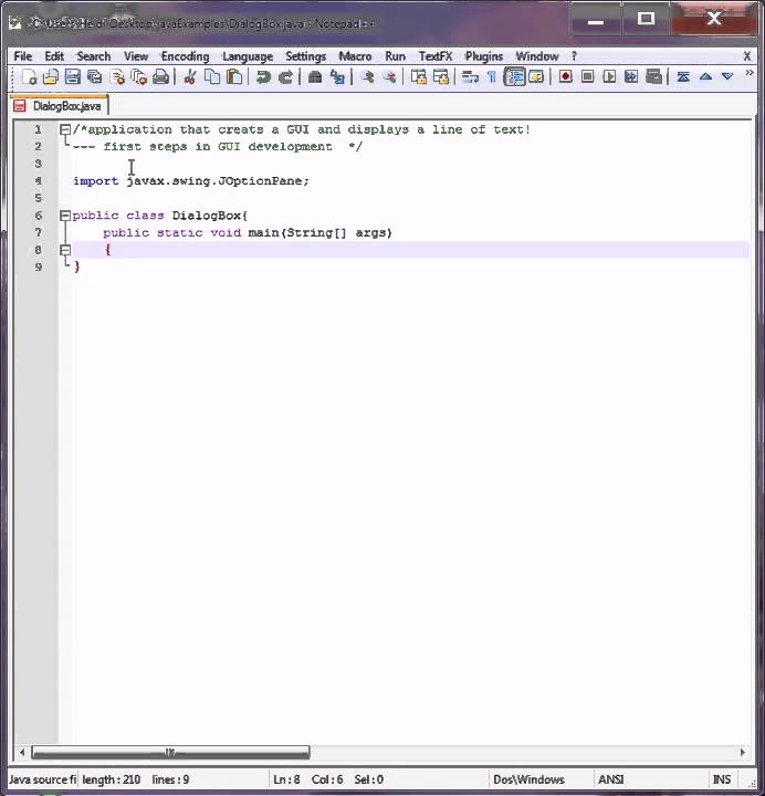 JAVA Tutorial:  Making a GUI Part 1