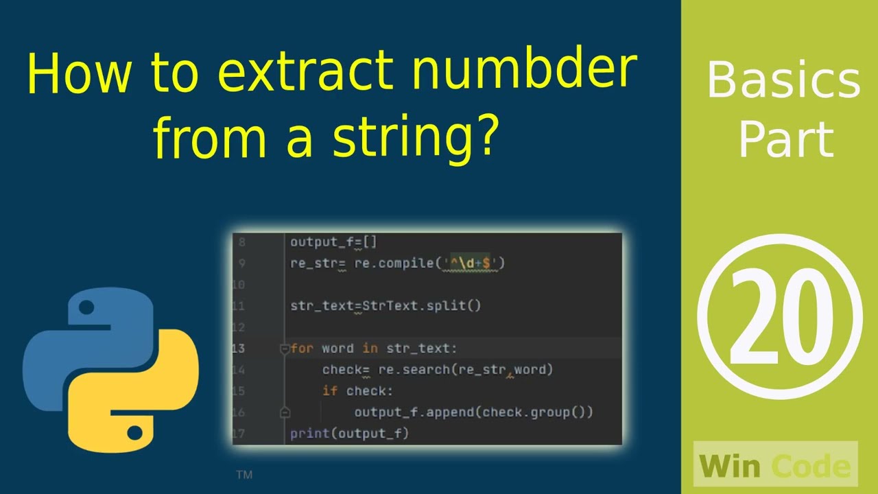 How to extract number from a string in python? python for beginners