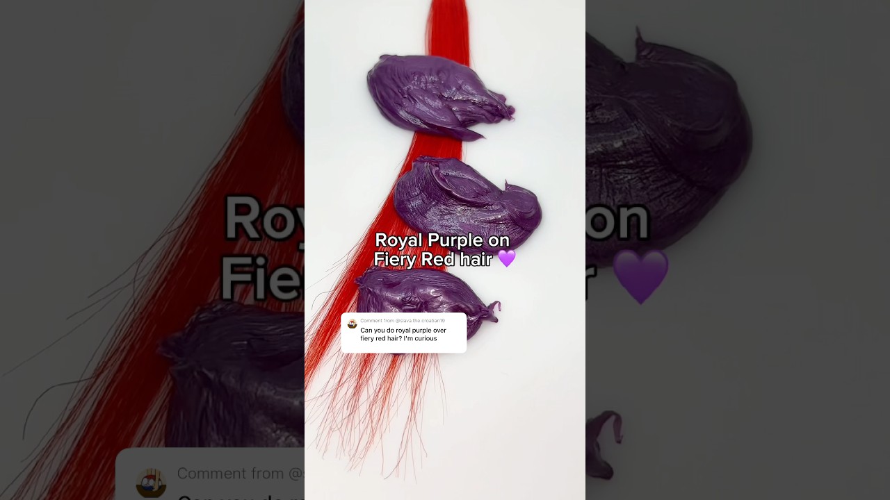 Mascarilla de color púrpura real sobre cabello rojo fuego 💜 Refrescante de pigmentos de color Pal...