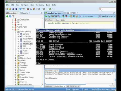 Oracle SYNONYMS - beginner
