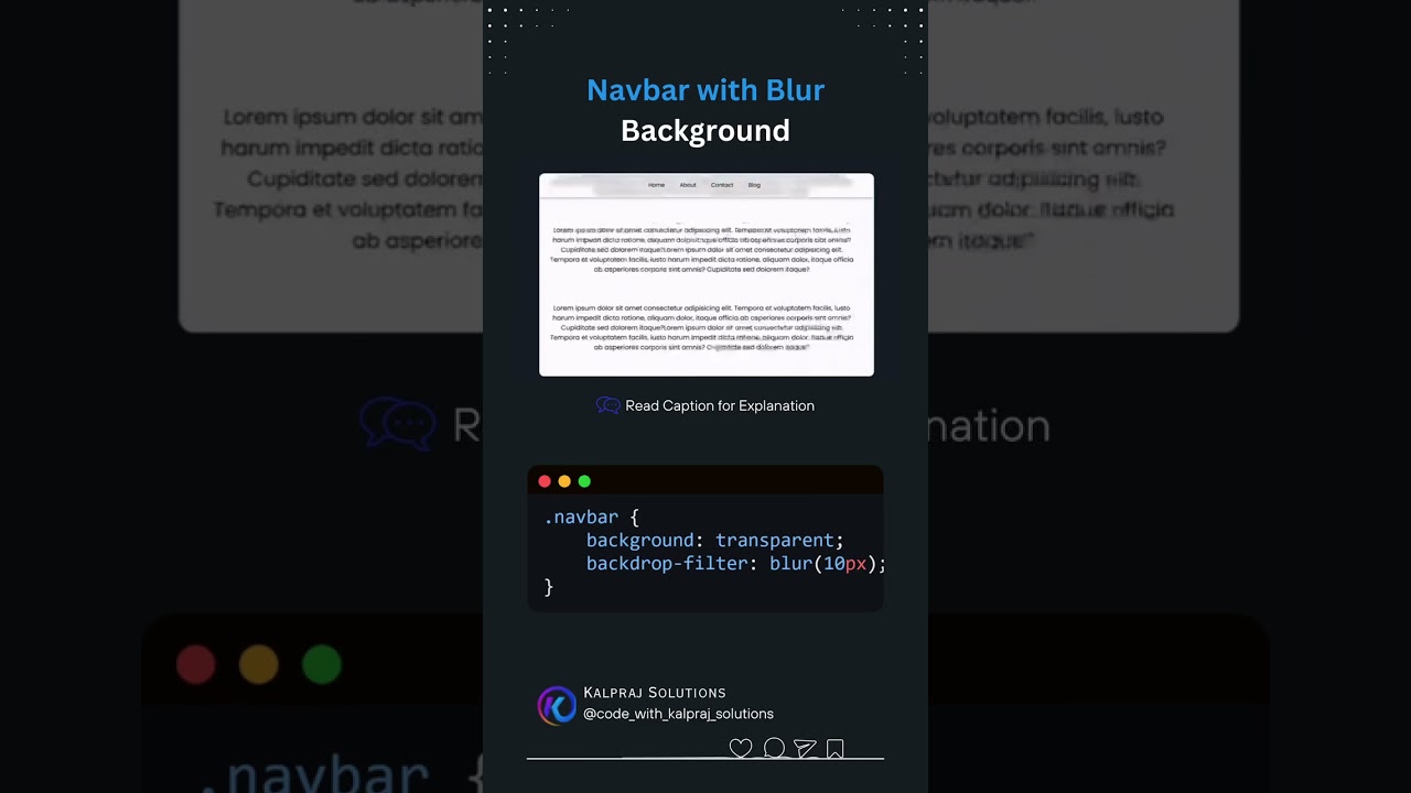 Create a Blurred Transparent Navbar with Sticky Scrolling in CSS! 🚀✨
