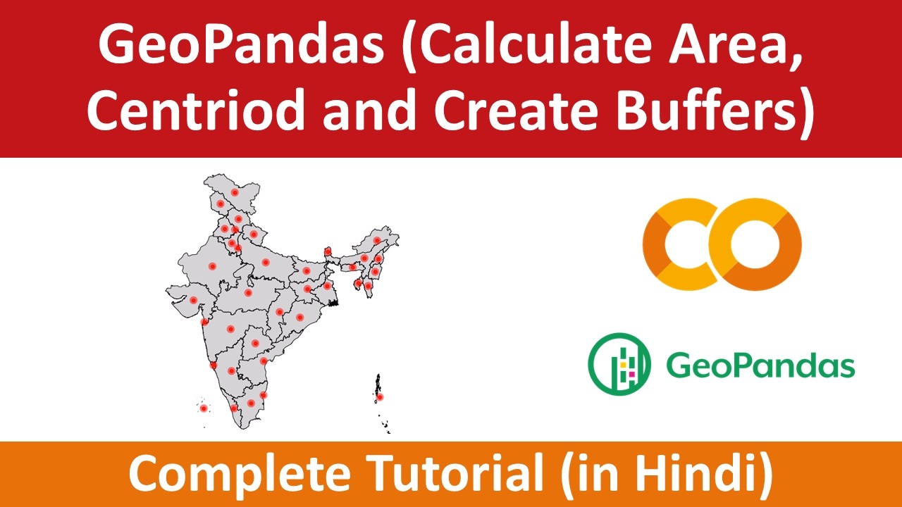 Python GIS | Geopandas Tutorial | Calculate Area, find Centroids and Create Buffers
