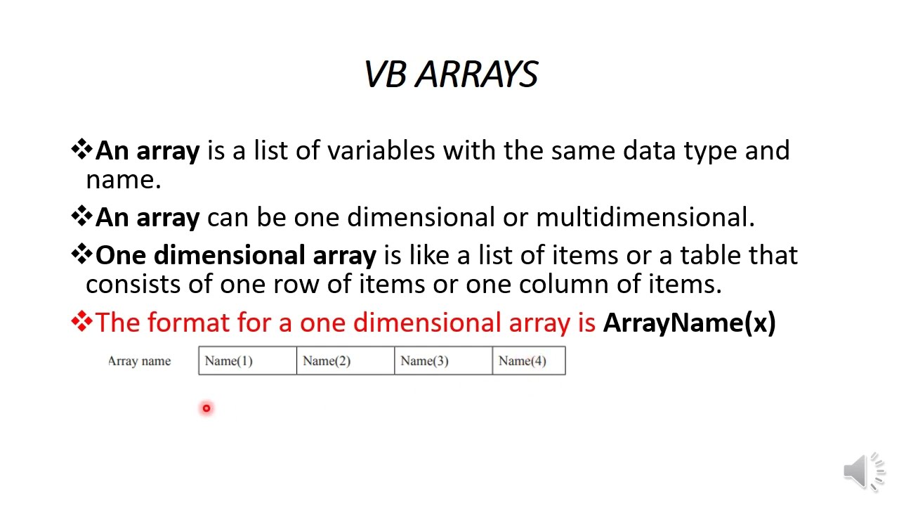 ARRAY DECLARATION IN VISUAL BASIC
