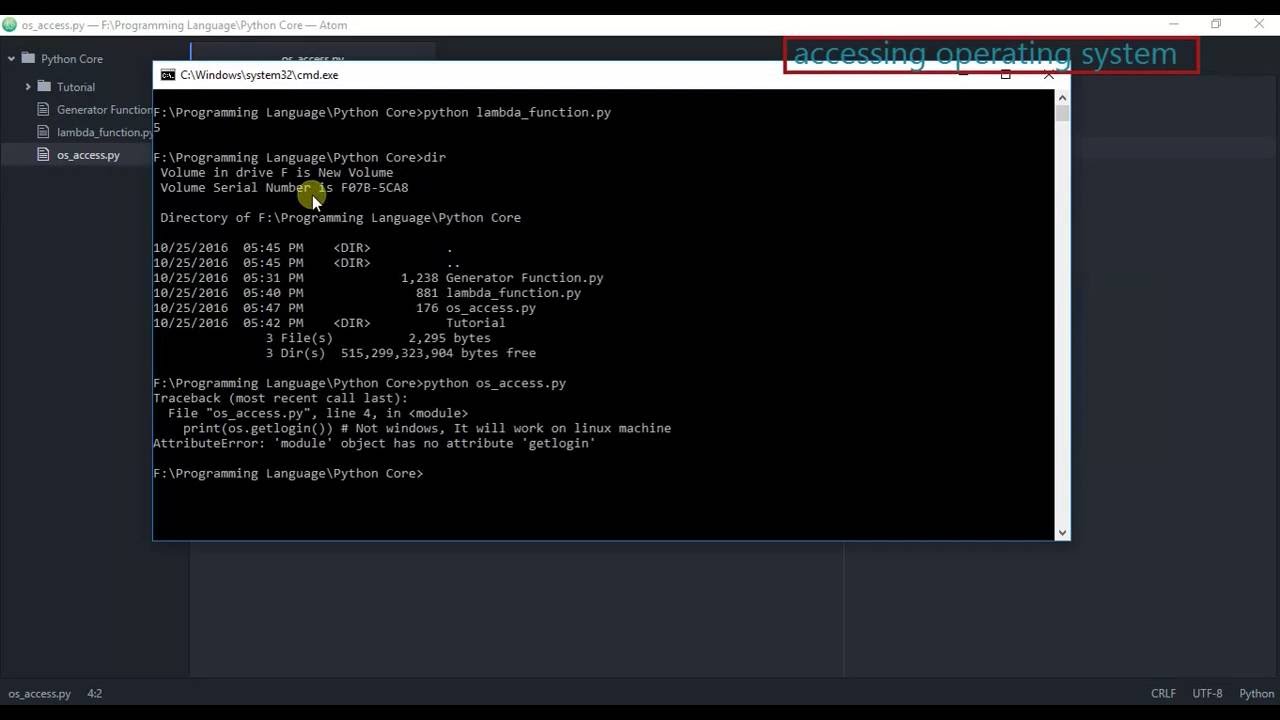 Python 2.7 | Operating system access Tutorial 4 | Scripting with python