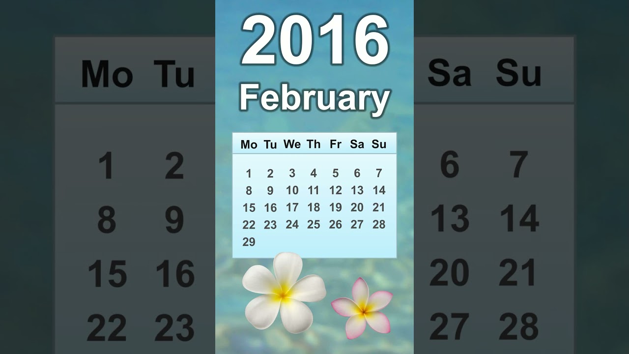 February 2016 Calendar