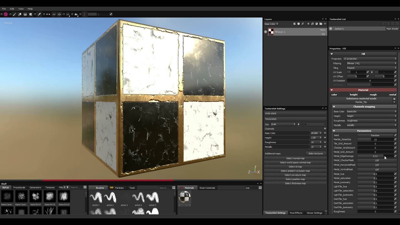 Substance Designer Procedural Marble Tile Texture